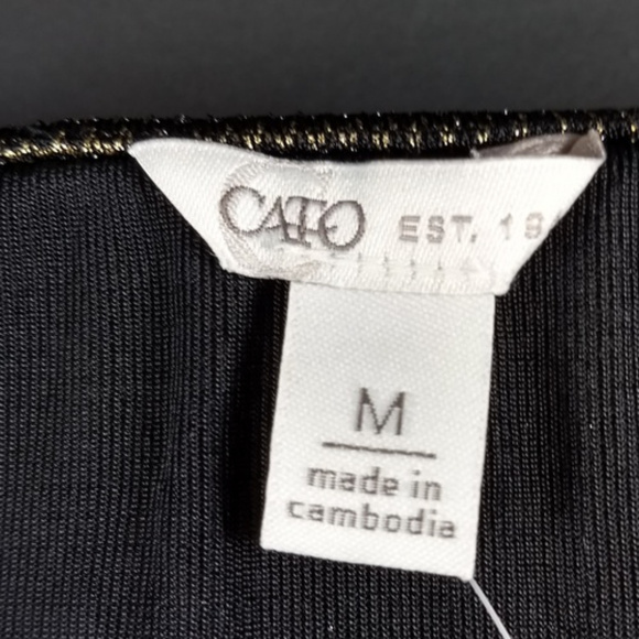 Cato | Tops | Cato M Black Gold Top Nwt | Poshmark